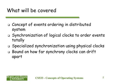 Ppt Event Ordering And Clocks In Distributed Systems Cs533 Concepts Powerpoint Presentation