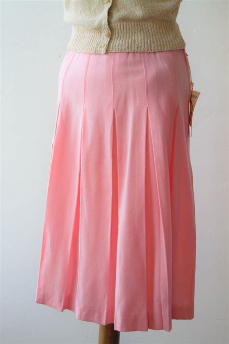 Wool Skirt Secretary Dress Office Skirt Pink Box Pleat Skirt Etsy In 2023 Wool Skirts Box