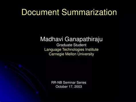 Ppt Document Summarization Powerpoint Presentation Free Download