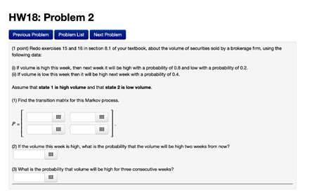 Solved Hw18 Problem 2 Previous Problem Problem List Next