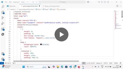 Webdevelopment Portfolio Html Css Personalportfolio Coding Design Saakshi Krishnani