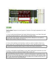 Econ Pdf PART Instructions Respond To Each Question Provide A Thorough Explanation For