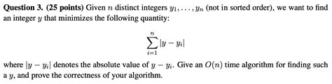 Solved Question 3 25 Points Given N Distinct Integers
