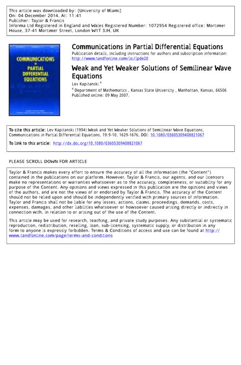 Pdf Weak And Yet Weaker Solutions Of Semilinear Wave Equations