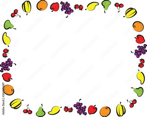Fruit Border Stock Vector Adobe Stock