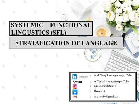 Systemic Functional Linguistics Language Stratafication Ppt