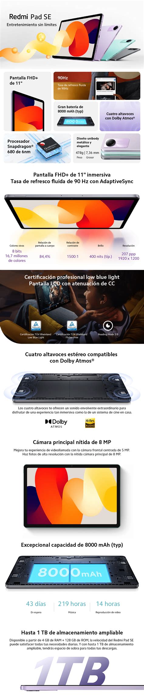 Tablet Redmi Pad Se Gb Ram Gb Rom