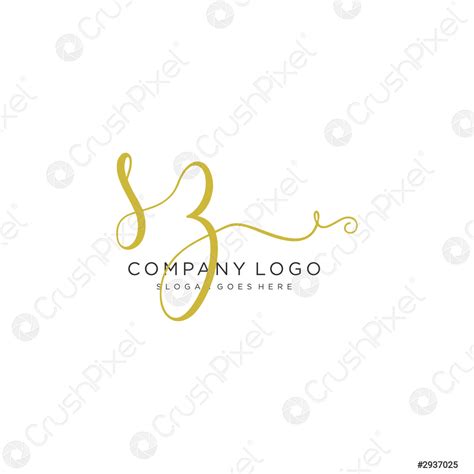 Sz Initial Handwriting Logo Design Stock Vector 2937025 Crushpixel