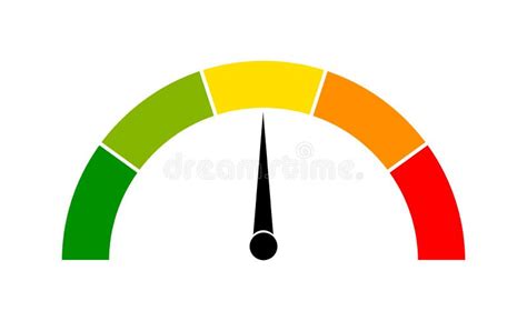 Speedometer Icon With Arrow Meter For Dashboard With Green Yellow Red Indicators Gauge Of