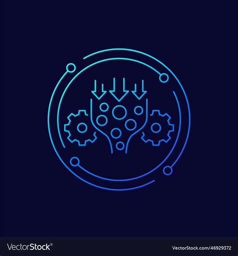 Bottleneck Analysis Icon Linear Design Royalty Free Vector