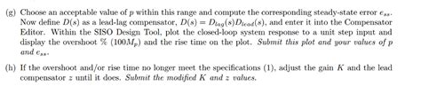 Problem Compensator Design Using The Root Locus Chegg