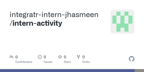 github integratr intern jhasmeen intern activity
