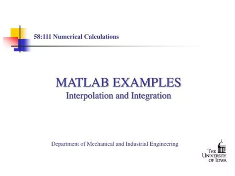 PPT MATLAB EXAMPLES Interpolation And Integration PowerPoint Presentation ID