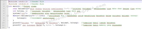 Source Code Menghitung Jumlah Karakter Dengan C Kajian Informasi