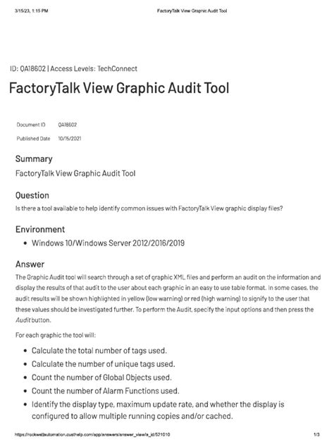 Factorytalk View Graphic Audit Tool Pdf