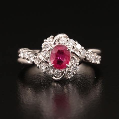 Platinum Ruby And Diamond Bypass Ring Ebth Platinum Ruby And Diamond Bypass Ring Ebth