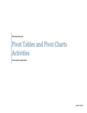 Fillable Online Pivot Tables And Pivot Charts Fax Email Print PdfFiller