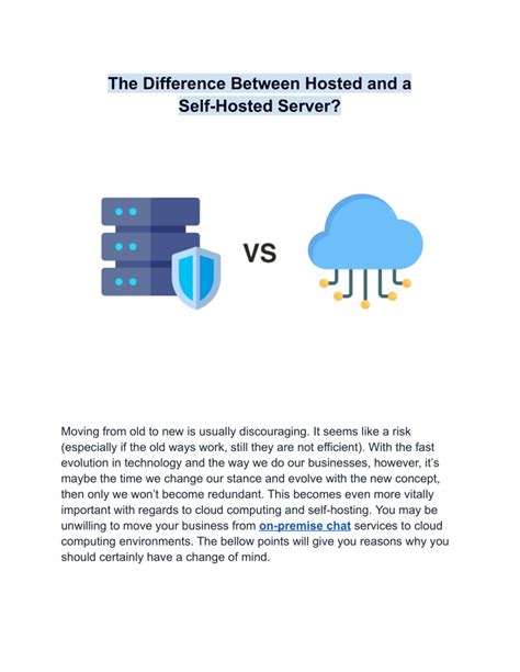 Ppt The Difference Between Hosted And A Self Hosted Server