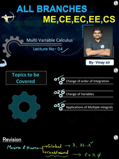 Multi Variable Calculus 04 Class Notes Pdf