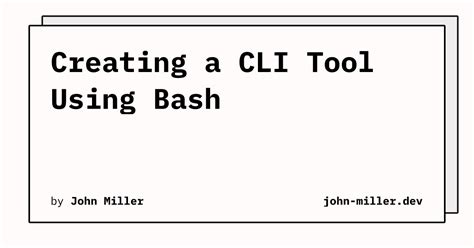 Creating A Cli Tool Using Bash