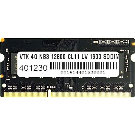 VisionTek 4GB DDR3 SDRAM Memory Module 4 GB DDR3 1600PC3 12800 DDR3 SDRAM 1600 MHz SoDIMM