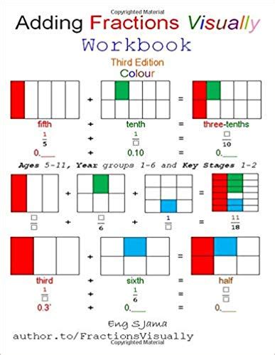 Adding Fractions Visually Workbook Eng S Jama Whizbuzz Books