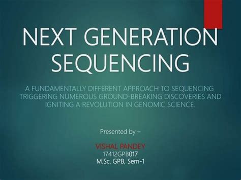 Next Generation Sequencing Pptx Chemistry Science