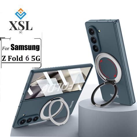 Ốp siêu mỏng mới cho Samsung Z Fold Frosted Giá đỡ vòng ngón tay xoay từ tính Vỏ phim tất cả