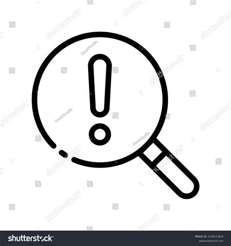 Magnifying Glass Line Icon Glass Exclamation Stock Vector Royalty Free 2238273819 Shutterstock