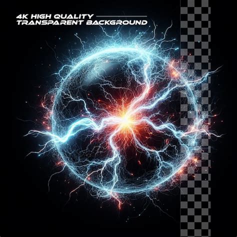 Premium Psd Strong Electric Discharge Lightning Strike Effect Space Realisticball Lightning