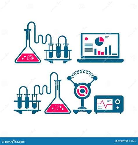 Illustration Of Chemical Processes And Reactions And Watching Them