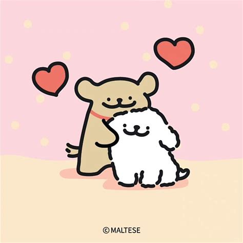 线条小狗maltese
