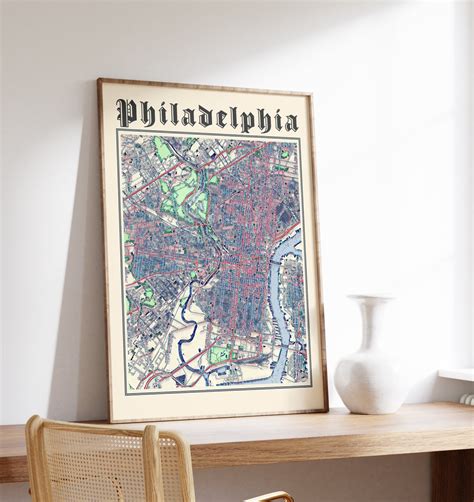 Philadelphia Map Print Classic Map Of Philadelphia Philadelphia