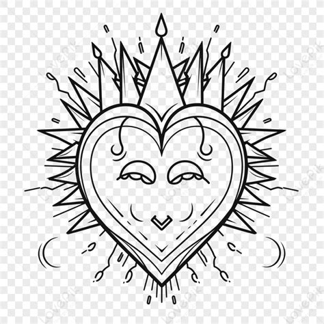 Gambar Hati Stensil Dengan Gambar Sketsa Garis Luar Matahari Dan