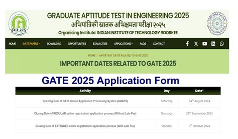 Gate 2025 Notification Registration Date Exam Date All Jobs