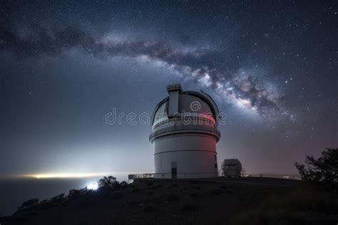 View Of Observatory With Telescopes And Other Instruments Visible In