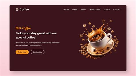 ☕ Responsive Coffee Website In Html Css And Javascript Buymeacoffee