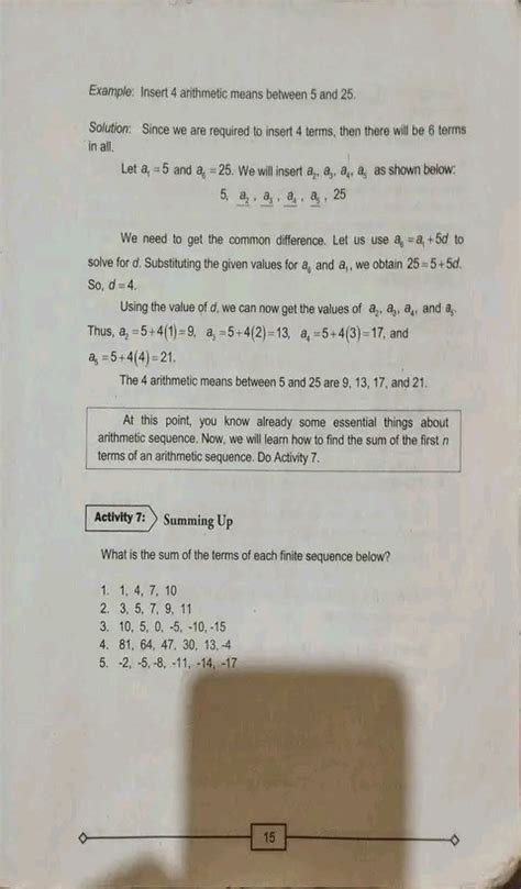 [get answer] example insert 4 arithmetic means between 5 and 25