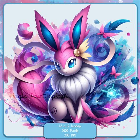 Sylveon Watercolor Splash Clipart Images Graphics And Artwork Rainbow Aesthetic Png Cute
