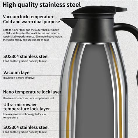 🇸🇬 Stainless Steel Thermal Flask Vacuum Insulated 2000ml 2l Coffee Tea
