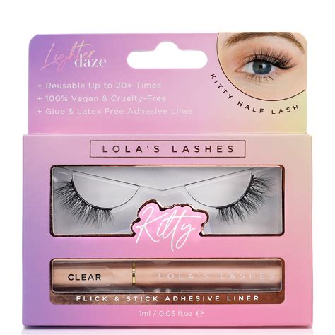 Lolas Lashes Kitty Half Strip Lash And Adhesive Set Worth £23 00