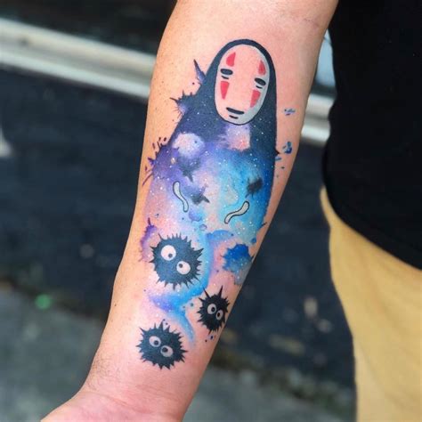 No Face Spirited Away Tattoo 35 Cute Soot Sprite Tattoo Designs With