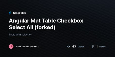 Angular Mat Table Checkbox Select All Forked Stackblitz