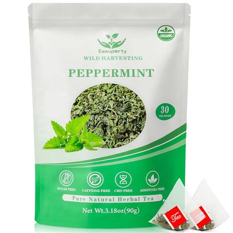 Pure Organic Peppermint Herbal Leaf Tea Calming And