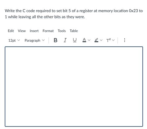 Solved Write The C Code Required To Set Bit Of A Register Chegg Com