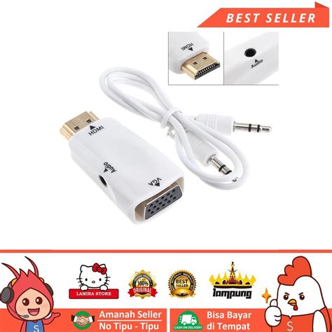 Jual Hdmi To Vga Adapter Hdmi To Vga Converter Hdmi To Vga Alat Sambung Hdmi To Vga
