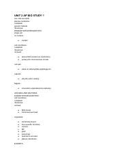 UNIT AP BIO STUDY Pdf UNIT AP BIO STUDY ALL CELLS HAVE Plasma Membrane Cytoplasm
