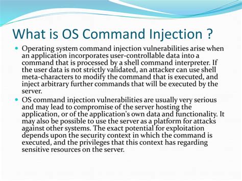 Os Command Injection Attack Pptx