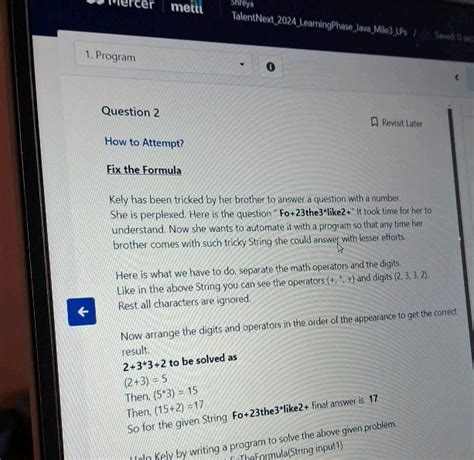 1 Program Question 2 Revisit Later How To Studyx