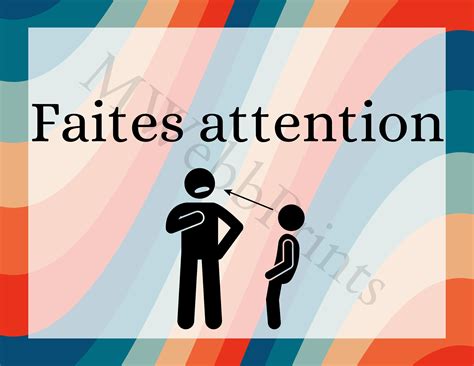 French Classroom Commands Printable Poster Bundle Les Phrases Utiles Retro Rainbow Groovy 70s